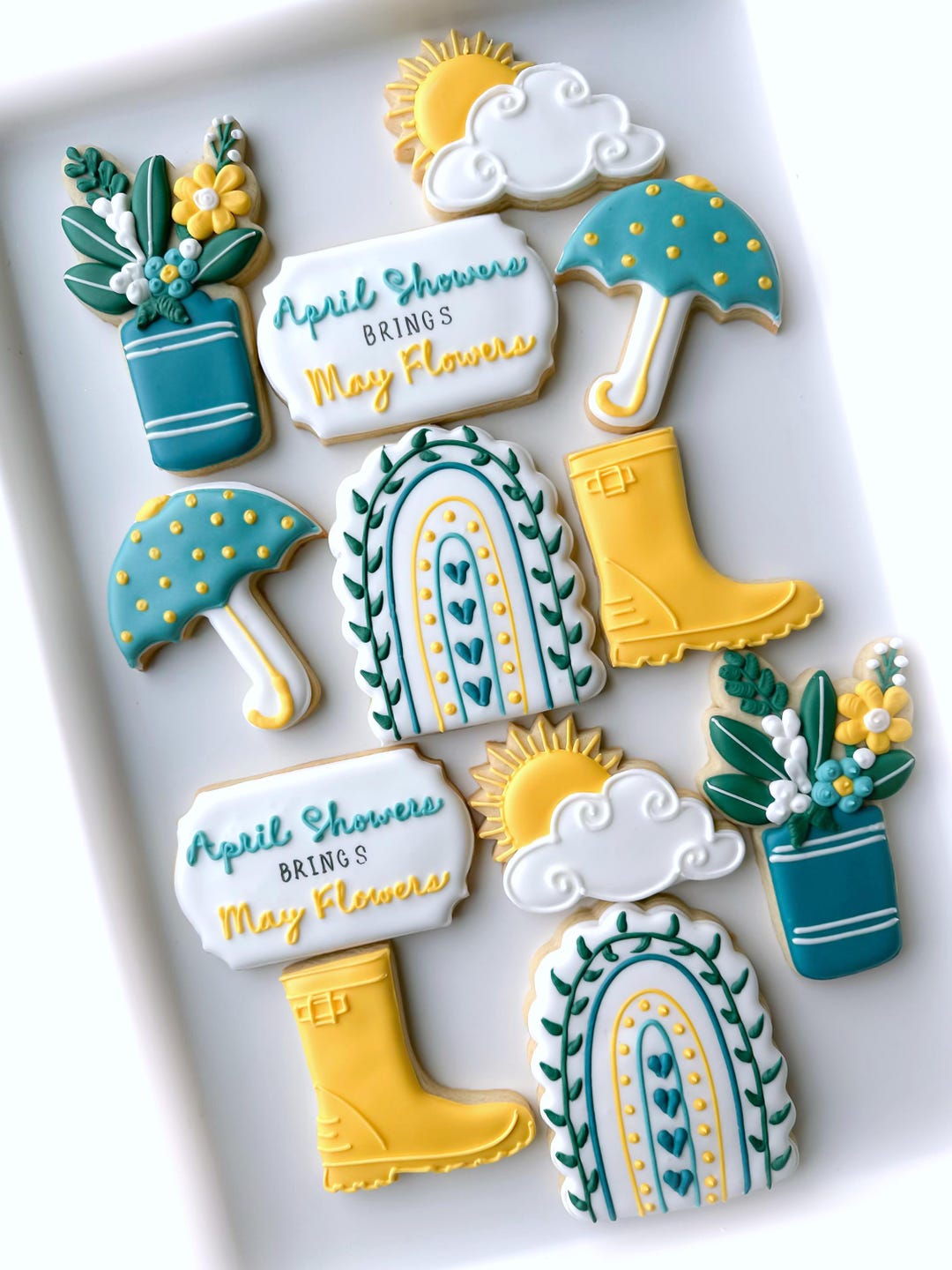 April Showers Brings May Flowers (12 Cookies) - Etsy