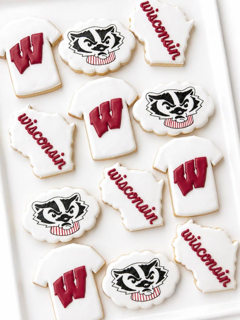 University of Wisconsin Madison Bucky Badgers (12 Cookies) - Etsy