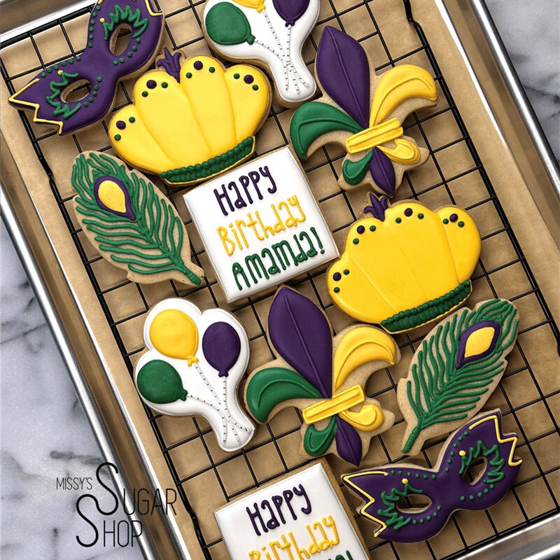 Mardi Gras Cookies - Etsy