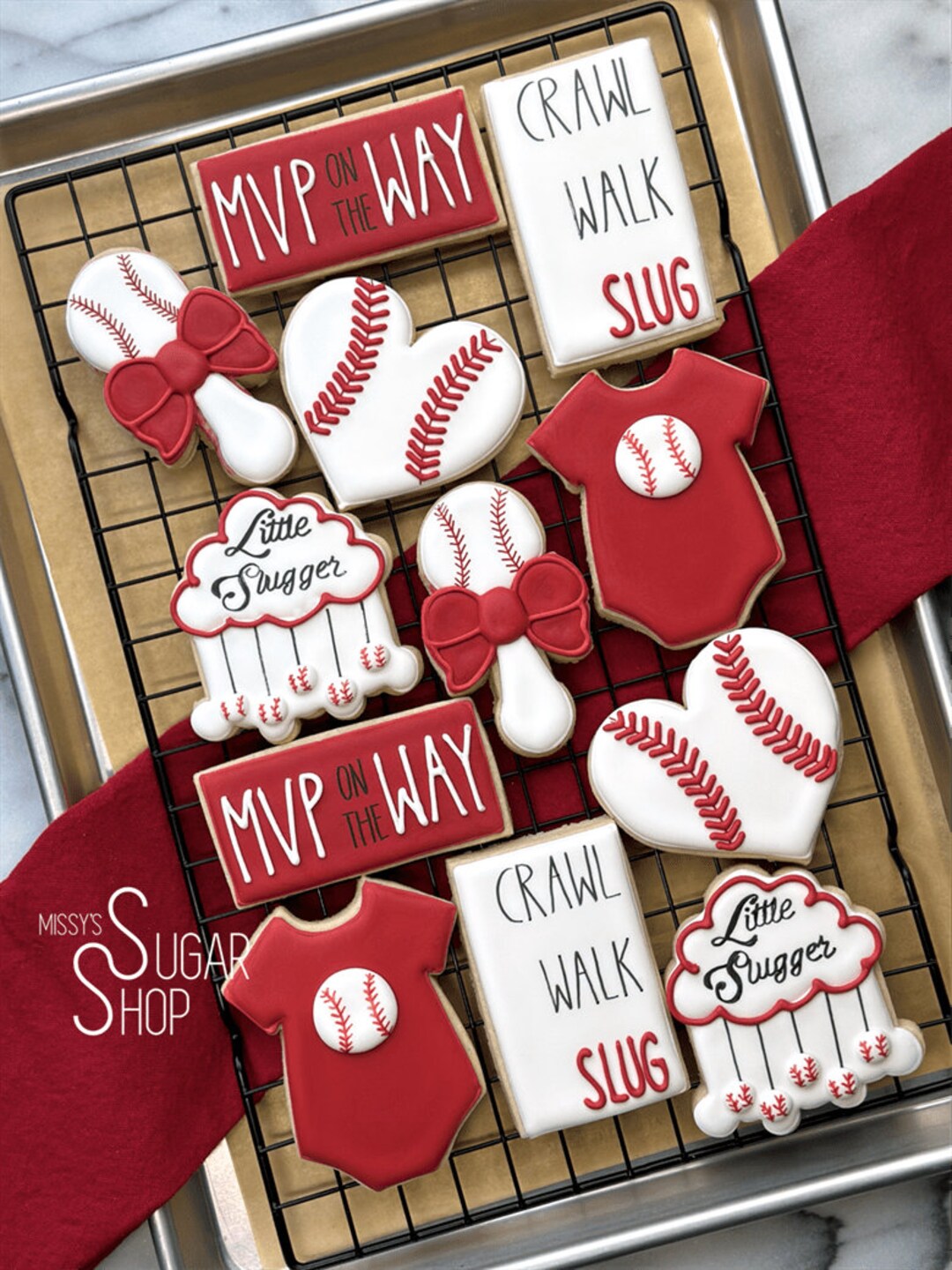 Little Slugger Baseball Baby Shower (12 Cookies) - Etsy