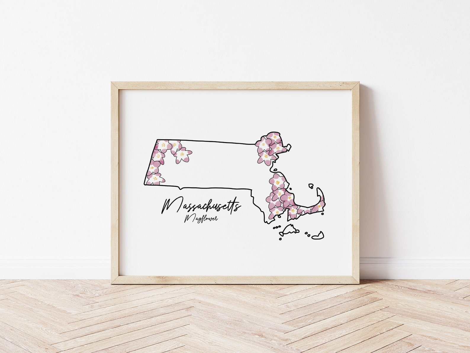 Massachusetts Mayflower Print: Watercolor State Flower Art (digital ...