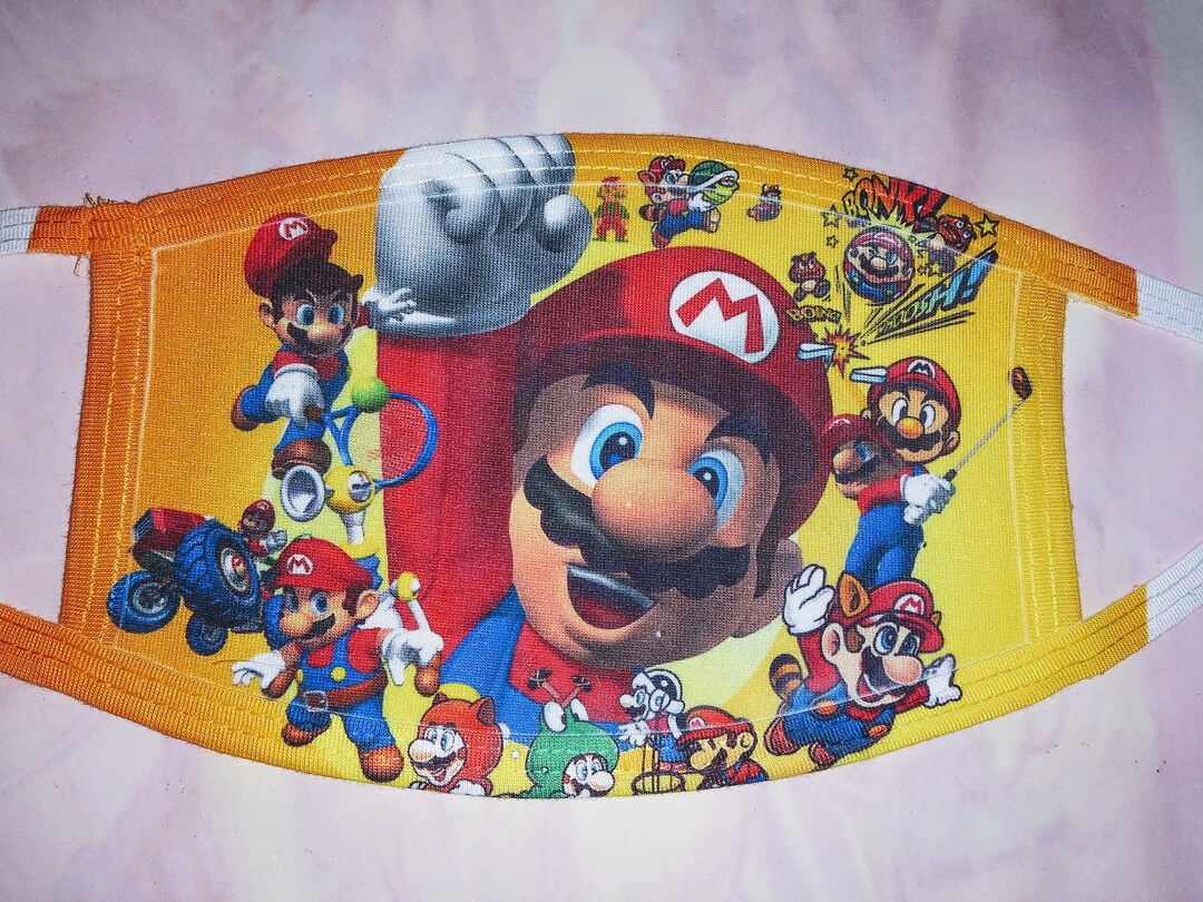 Mario Collage Face Mask - Etsy