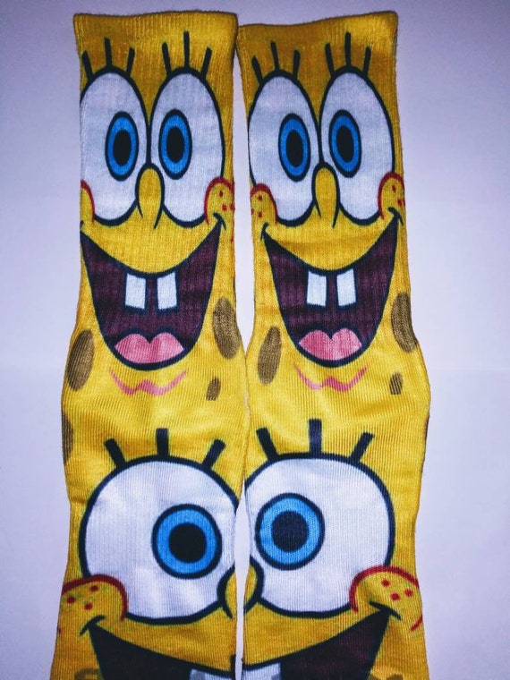 Bob Sponge Crew Socks - Etsy