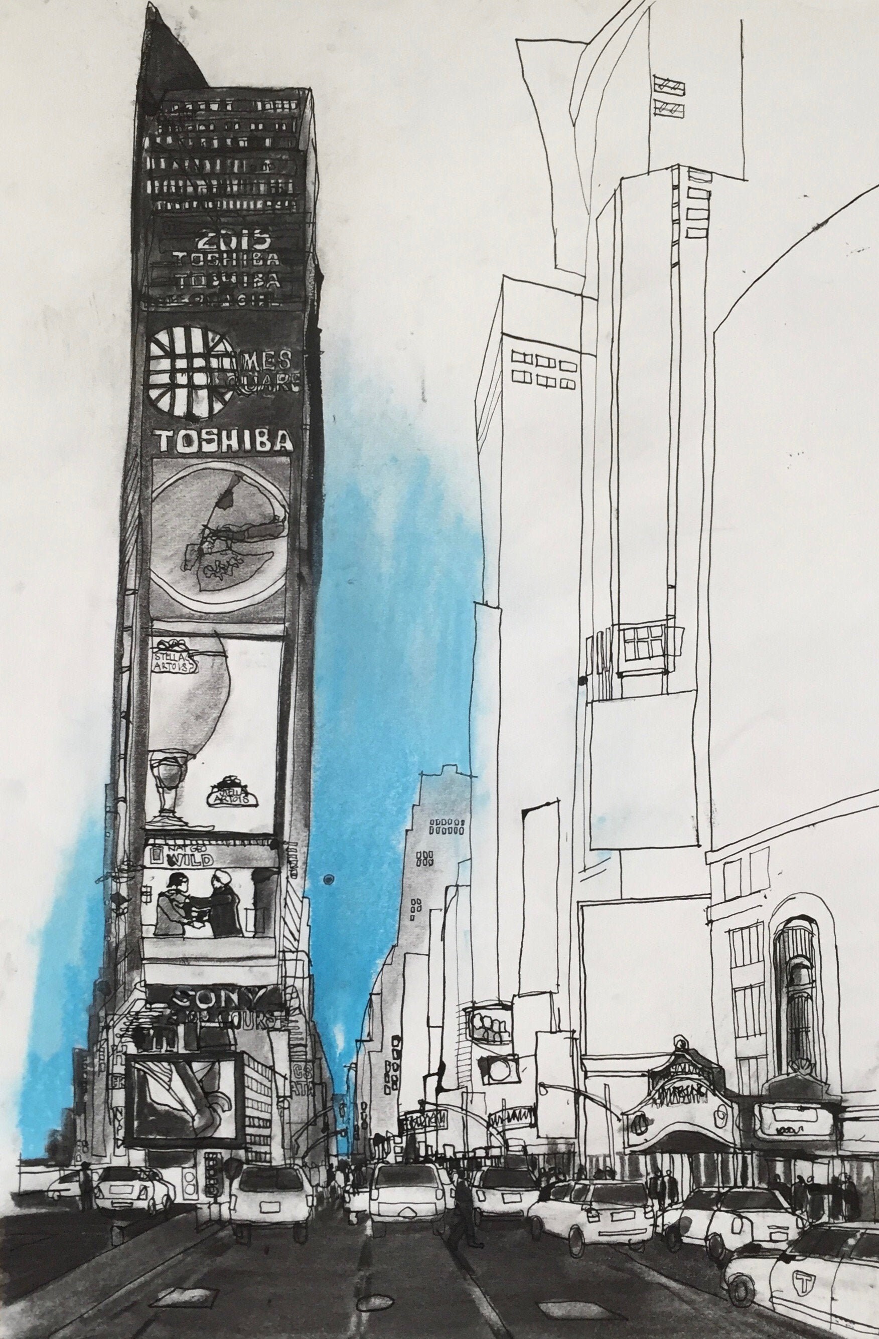 5719 Original Art. View of Times Square, New York. - Etsy