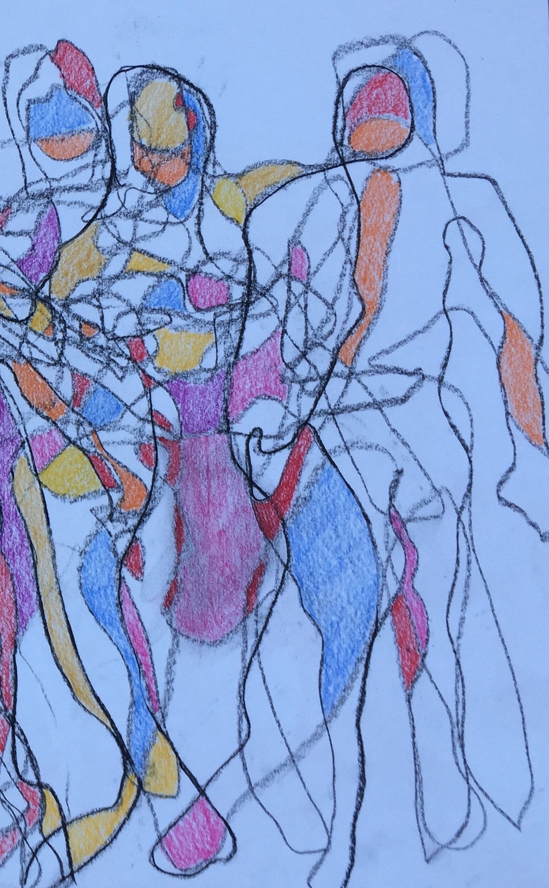 2396 Dancing Group, Original Drawing, Coloured Pencil. - Etsy