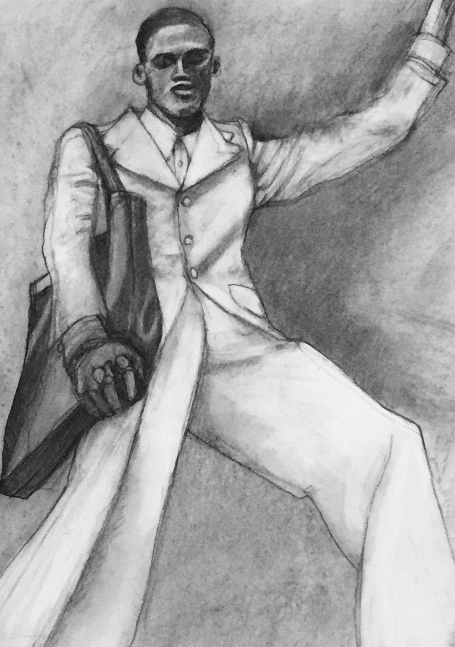 3218 Original Charcoal Drawing, Man With a Bag. - Etsy