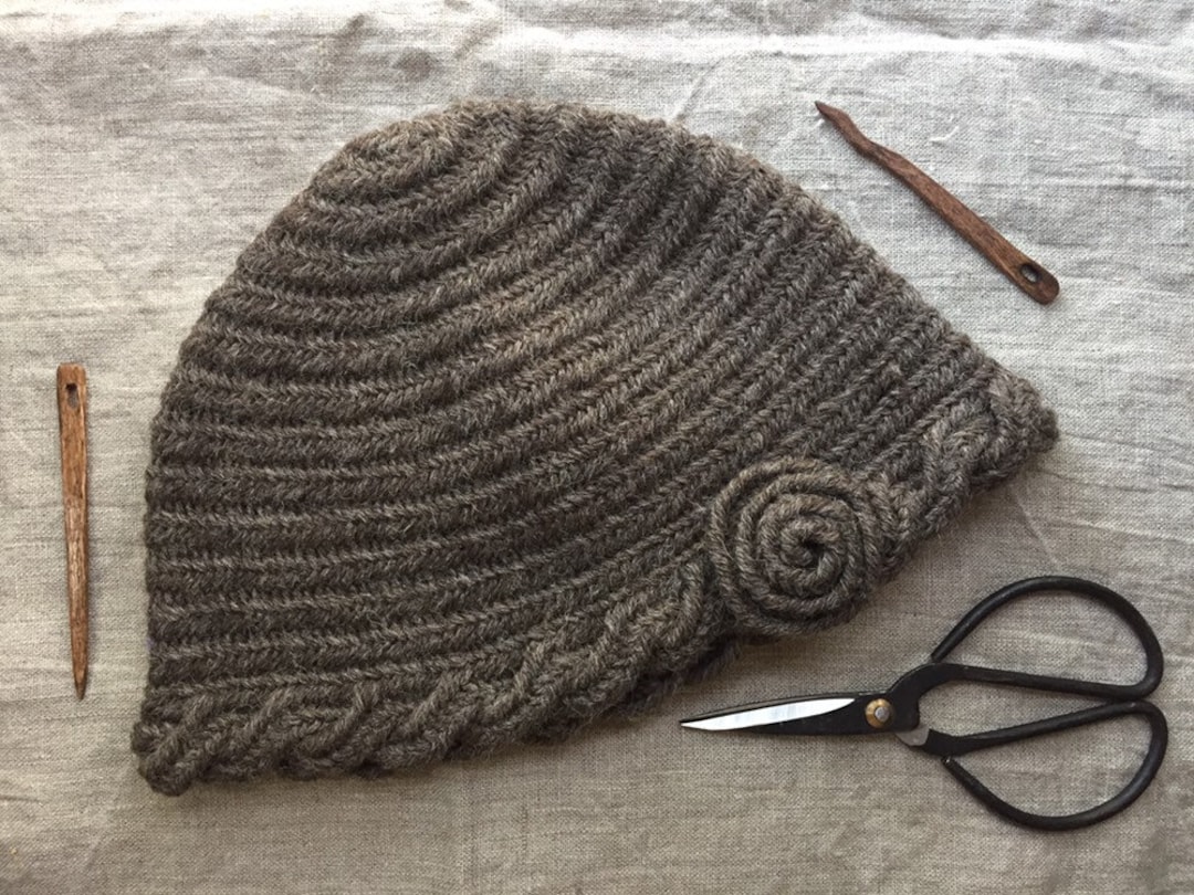 Naalbinding / Naalbound Wool Hat With Rose - Etsy