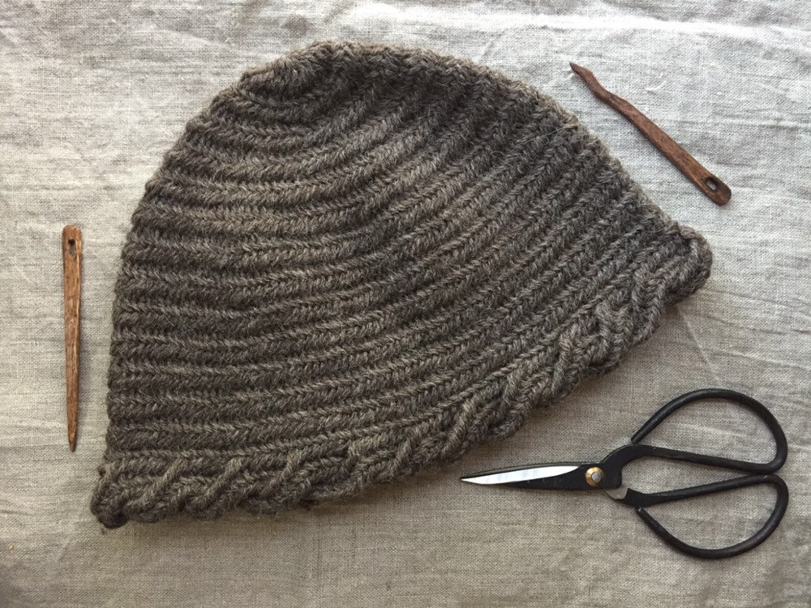 Naalbinding / Naalbound Wool Hat With Rose - Etsy