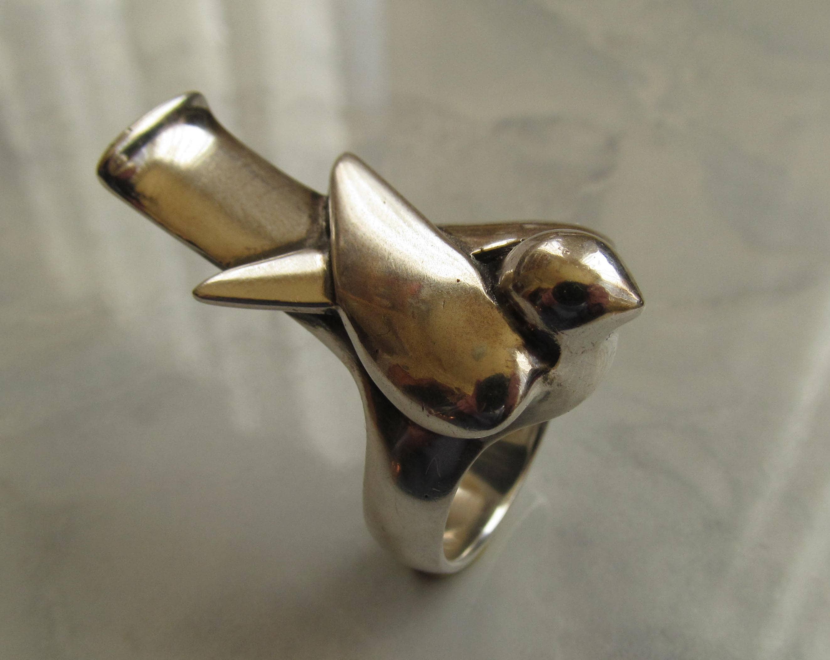 Modernist Silver Bird Ring - 925 Silver Jewelry - Etsy
