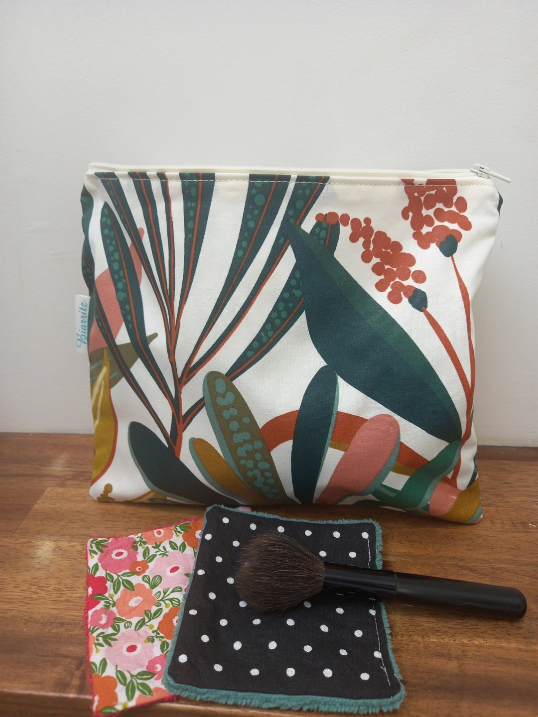 Waterproof Swimsuit/pool/beach Pouch in Beige Oeko Tex Coated Canvas ...