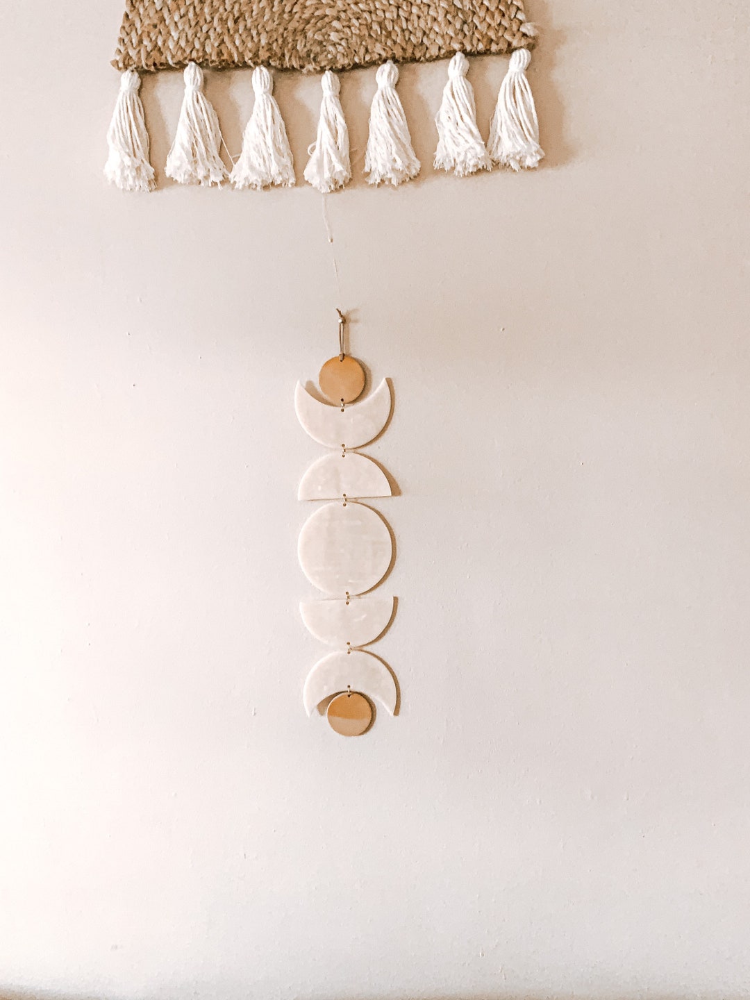 Moon Phases Wall Hanging Decor, Wall Hanging Decor, Moon Decor, Clay ...