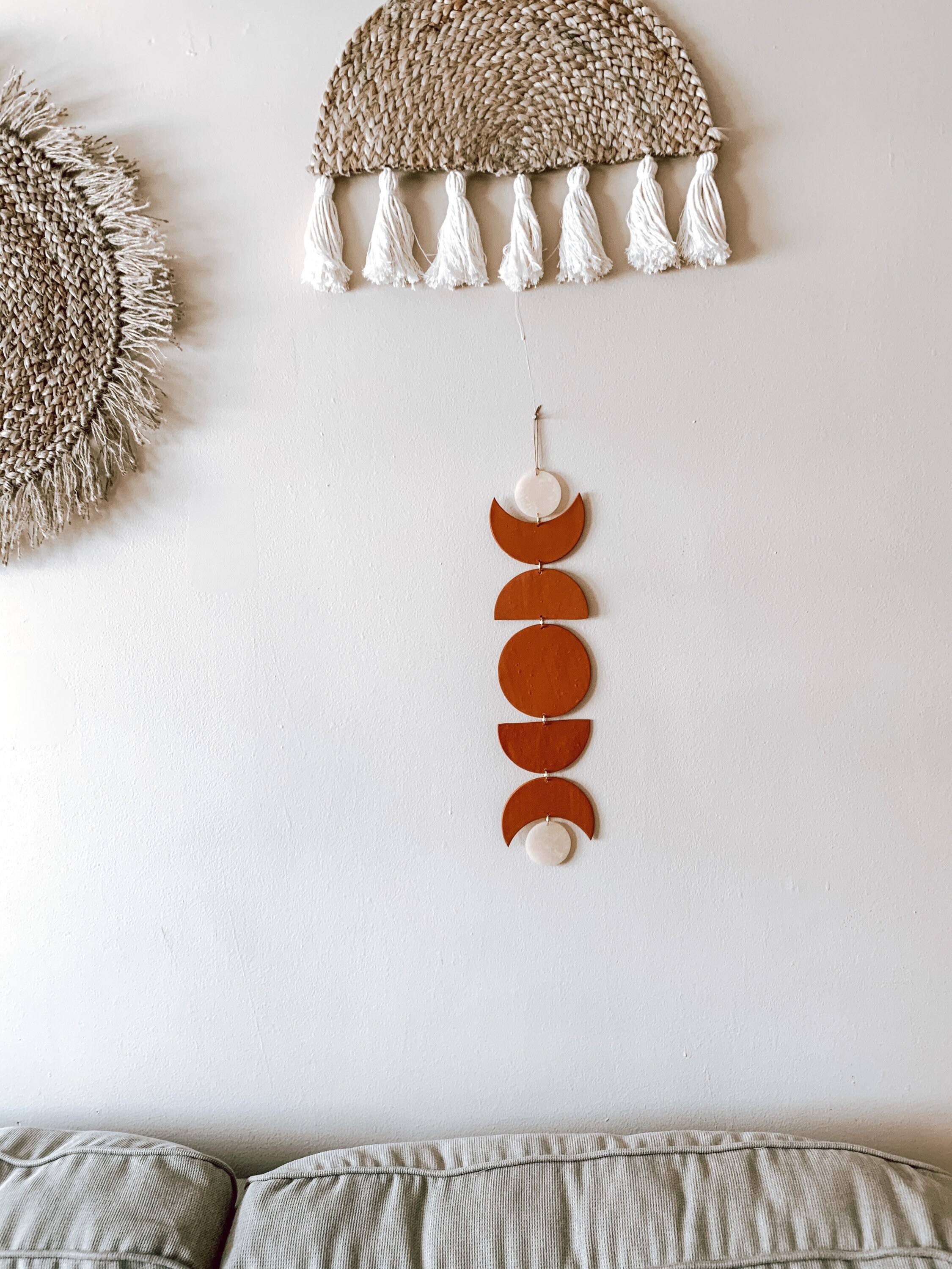 Moon Phases Wall Hanging Decor, Wall Hanging Decor, Moon Decor, Clay ...