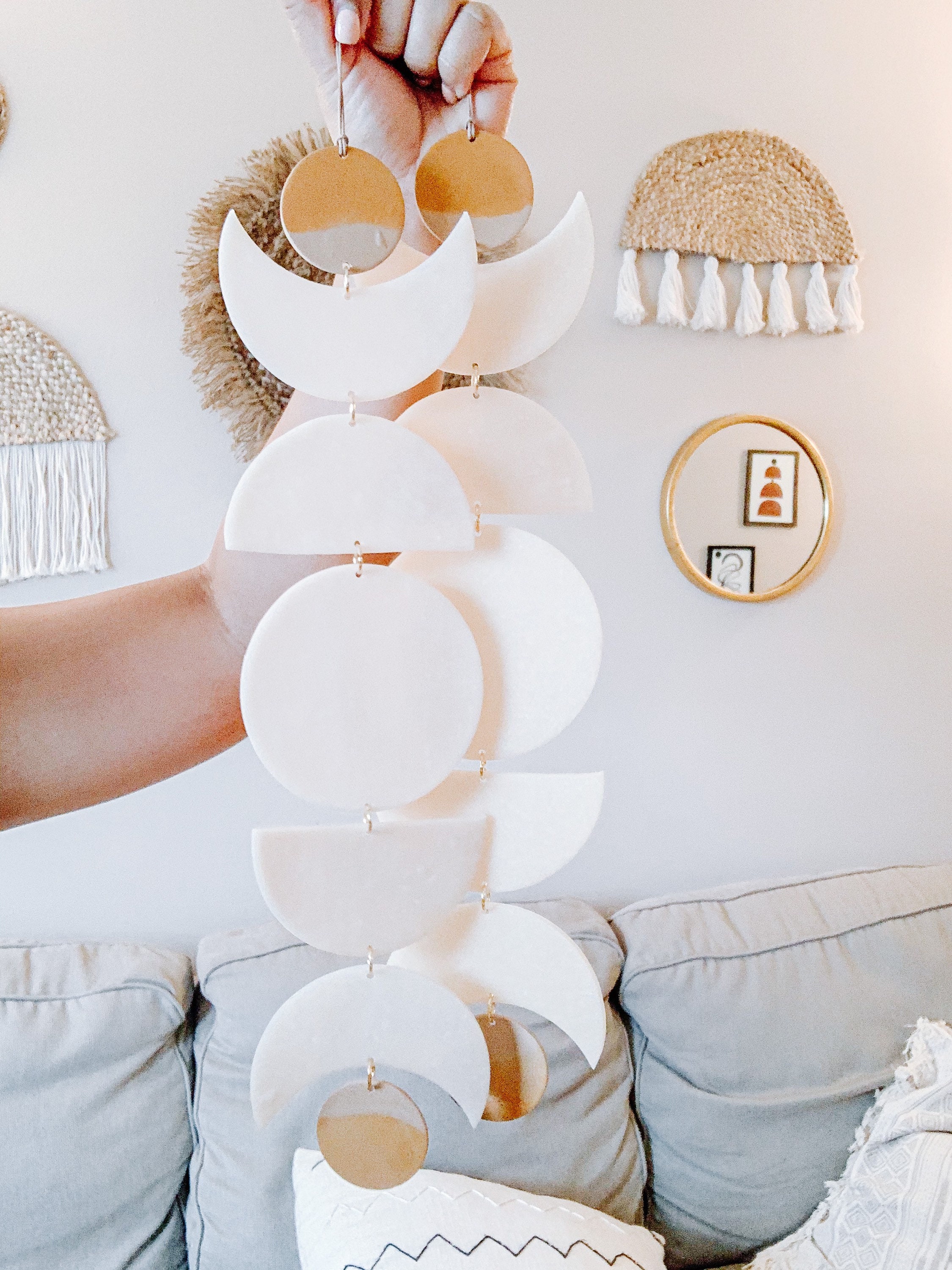 Moon Phases Wall Hanging Decor, Wall Hanging Decor, Moon Decor, Clay ...