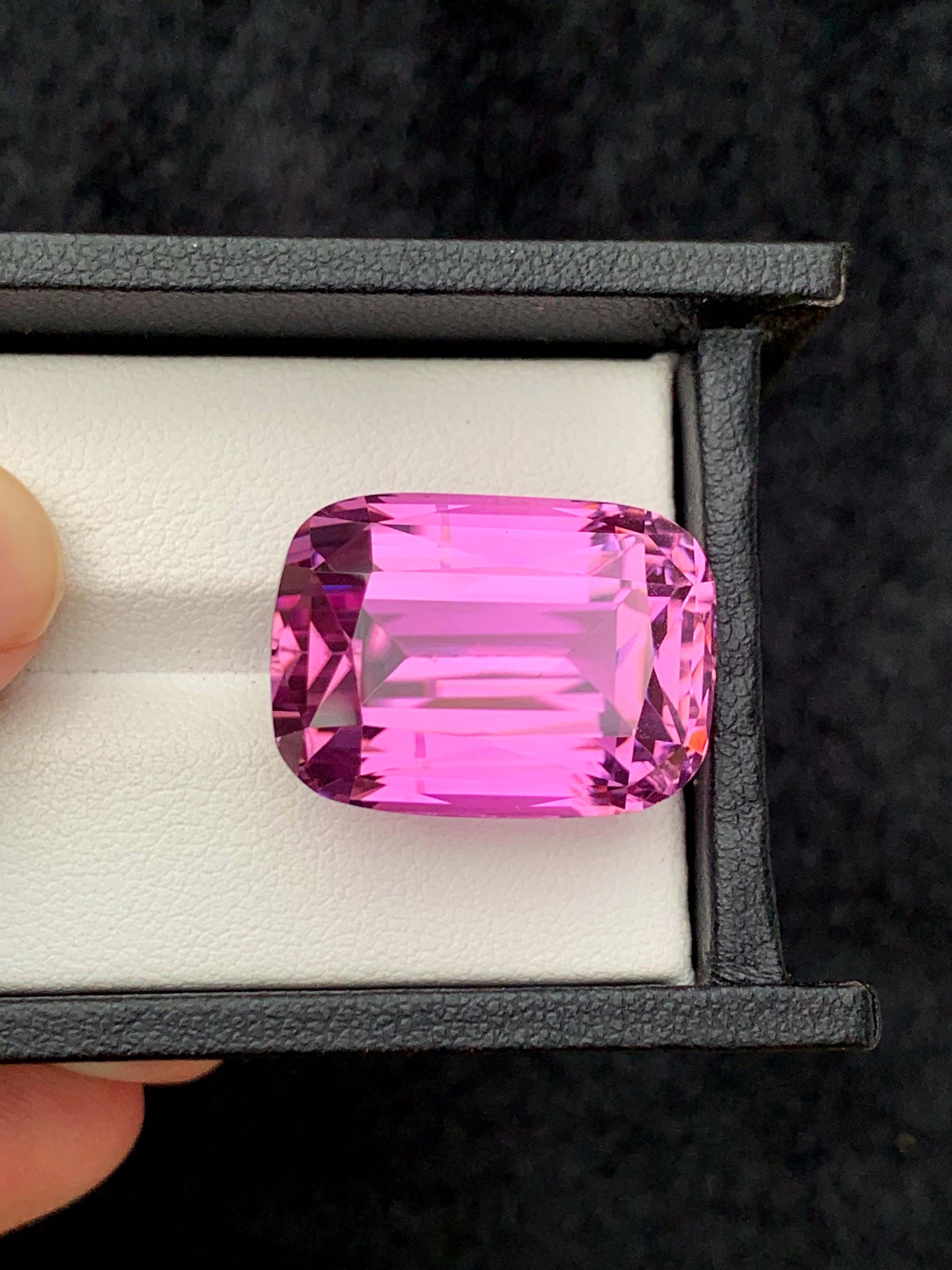 Fuchsia Pink Kunzite Gemstone: Cushion Cut October Birthstone, 45.75 CT ...