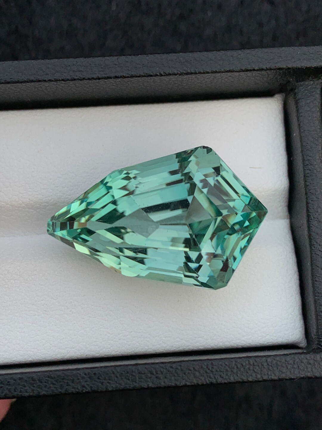 Kunzite Gemstone, Bluish Green Color Kunzite Gemstone, Fancy Cut ...