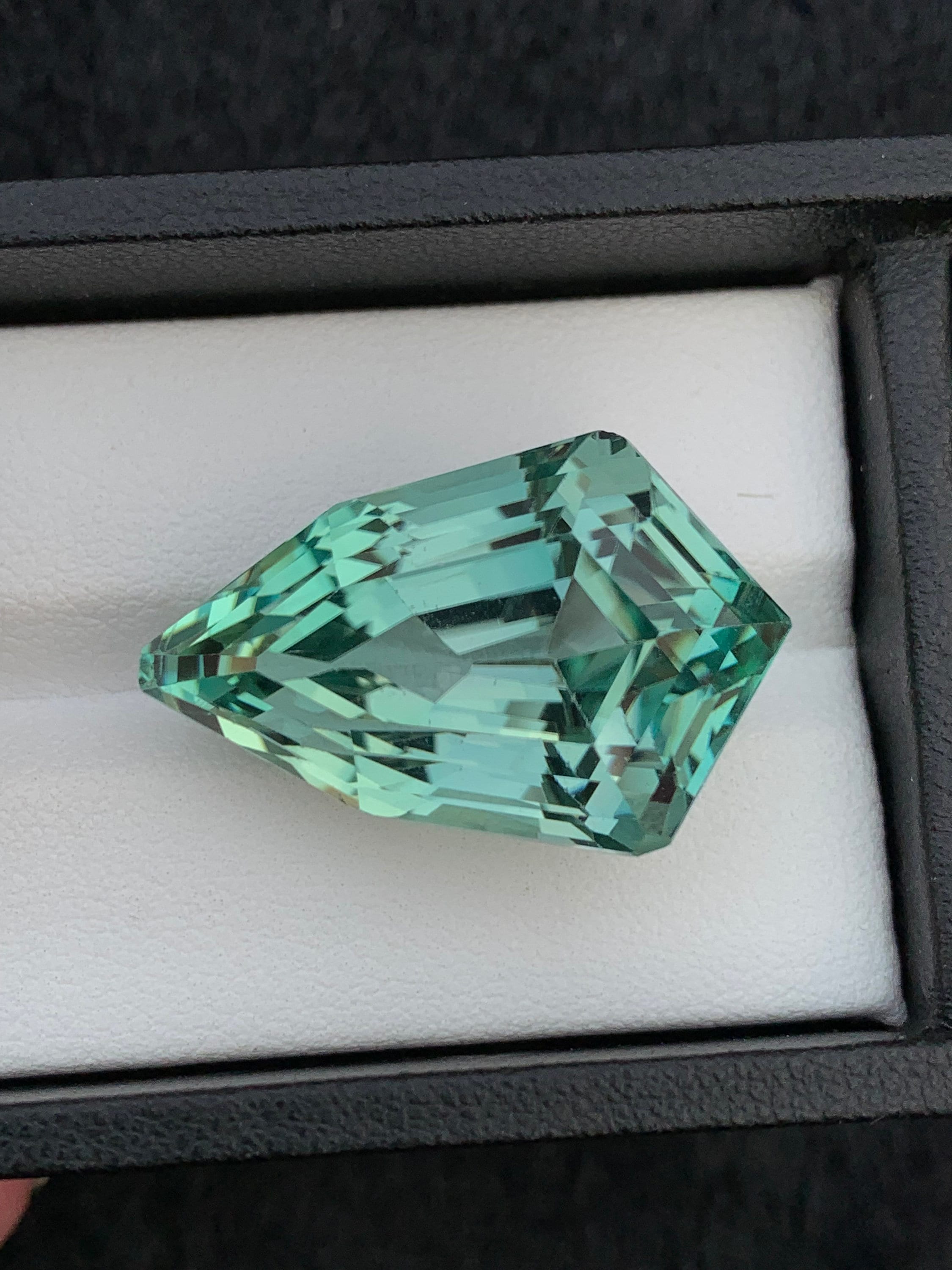 Kunzite Gemstone, Bluish Green Color Kunzite Gemstone, Fancy Cut ...