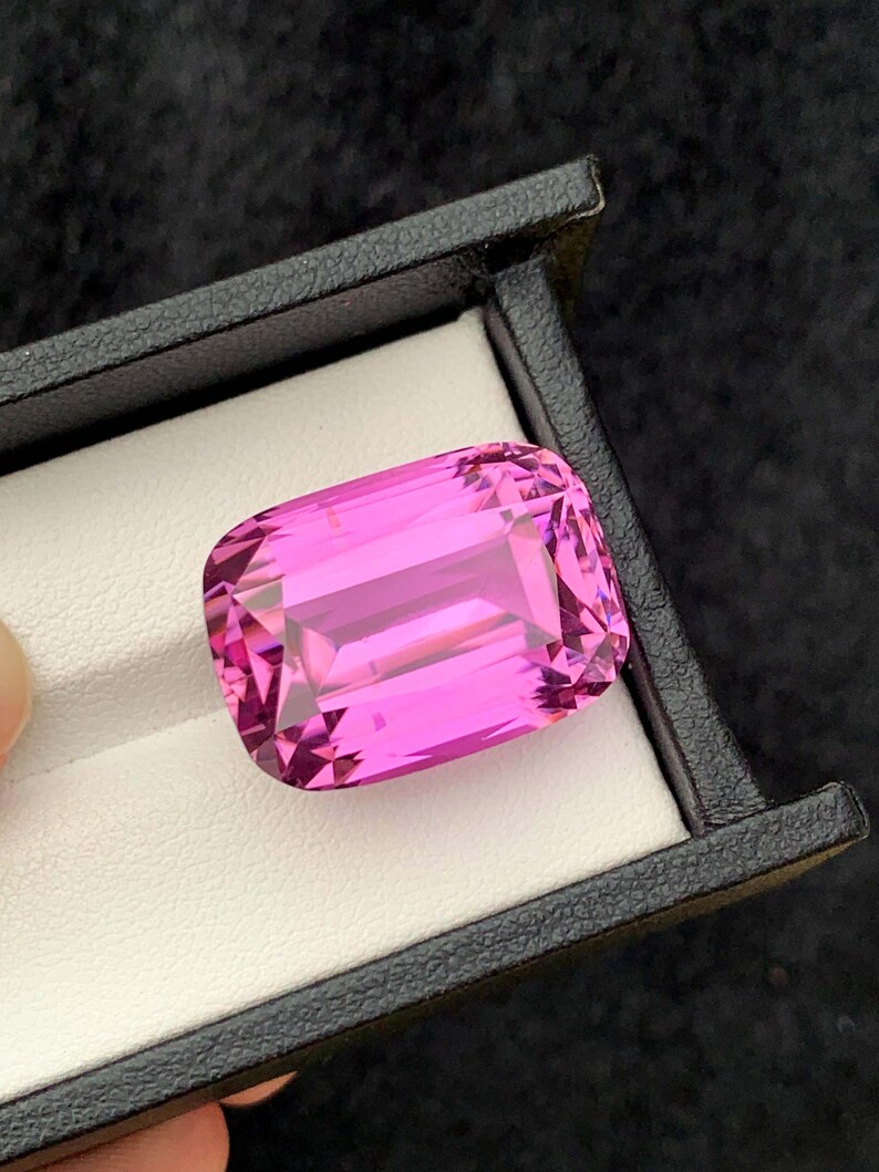 Fuchsia Pink Kunzite Gemstone: Cushion Cut October Birthstone, 45.75 CT ...