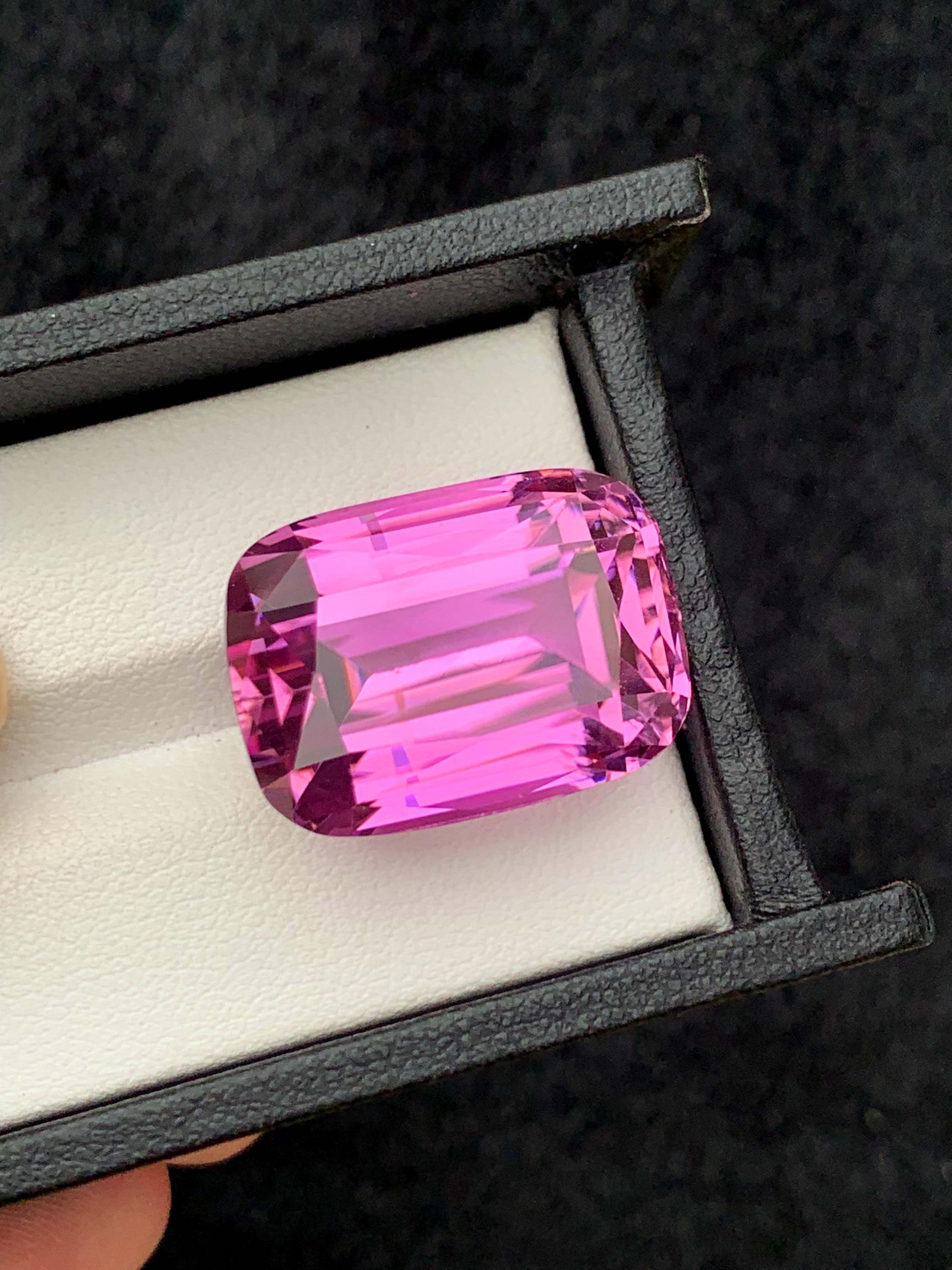 Fuchsia Pink Kunzite Gemstone: Cushion Cut October Birthstone, 45.75 CT ...