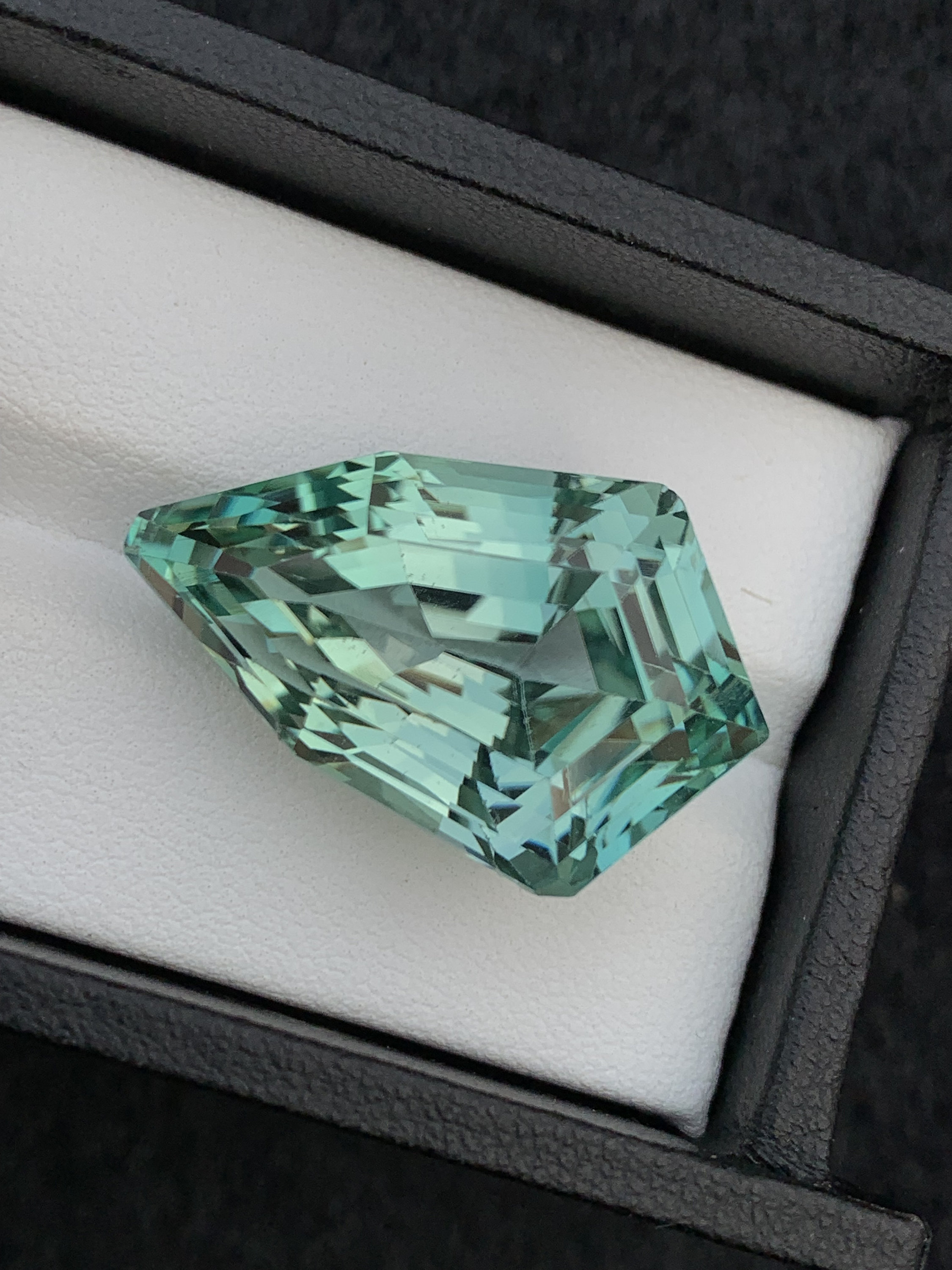 Kunzite Gemstone, Bluish Green Color Kunzite Gemstone, Fancy Cut ...