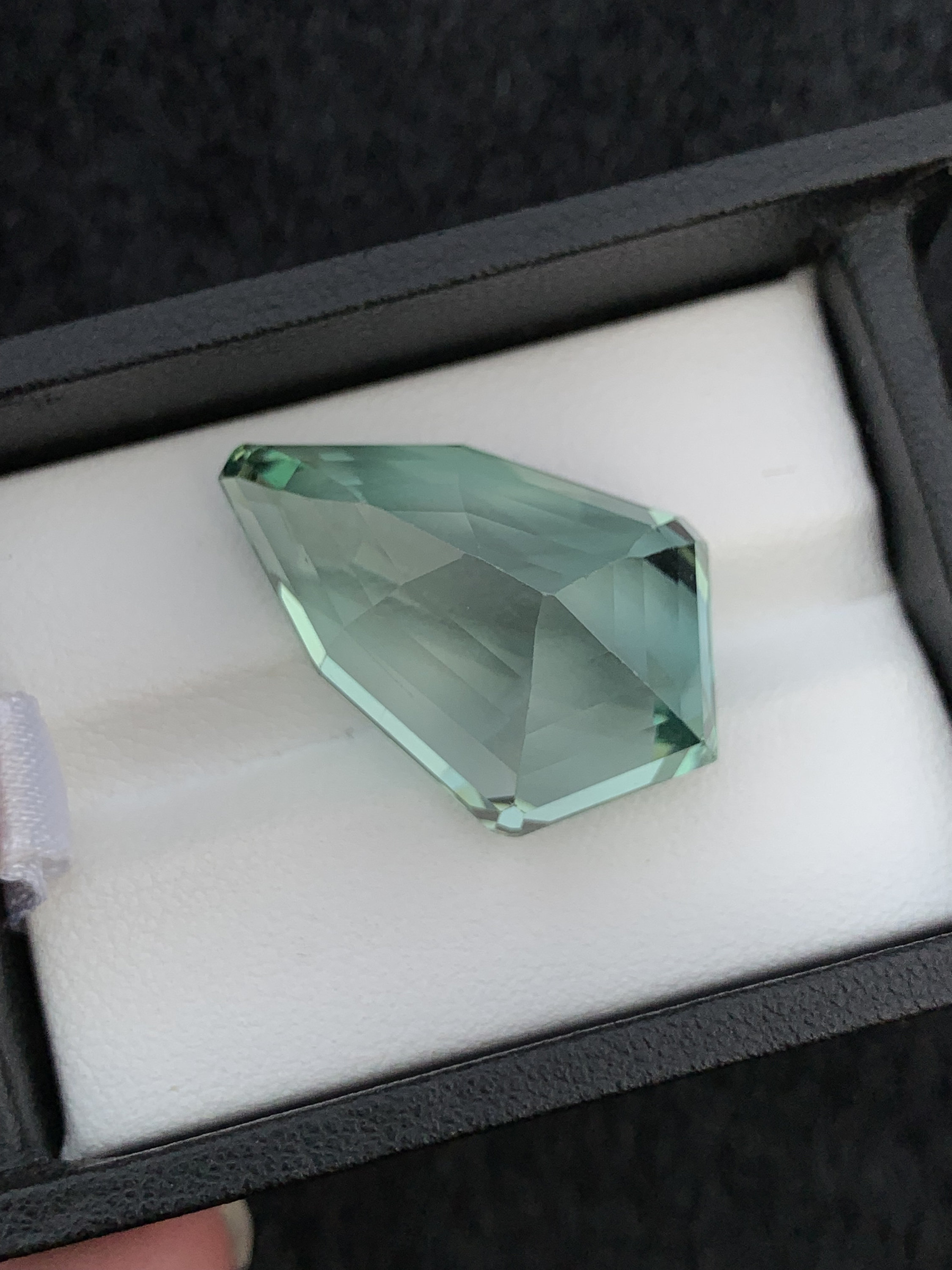 Kunzite Gemstone, Bluish Green Color Kunzite Gemstone, Fancy Cut ...