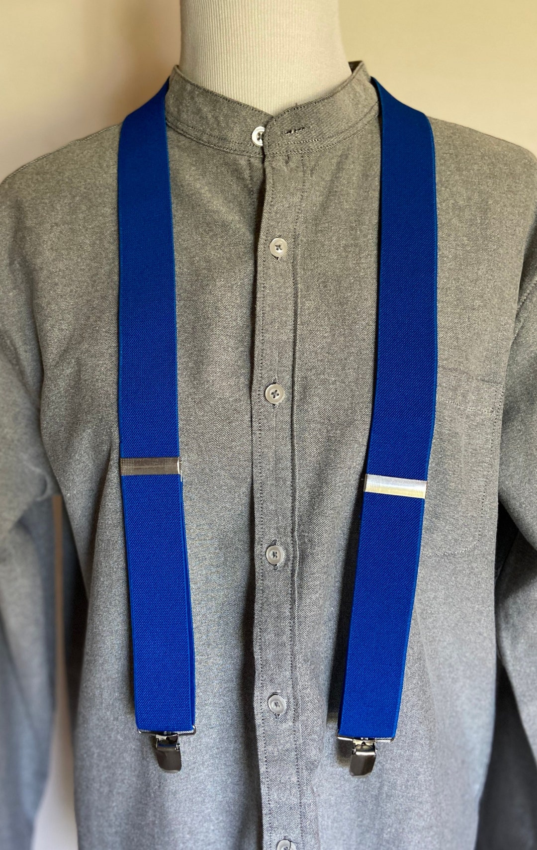 Blue Suspenders, Royal Blue, Clip Suspenders, Vintage Style Suspenders ...