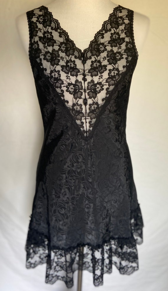 Vintage Black Lace Nightgown Gem