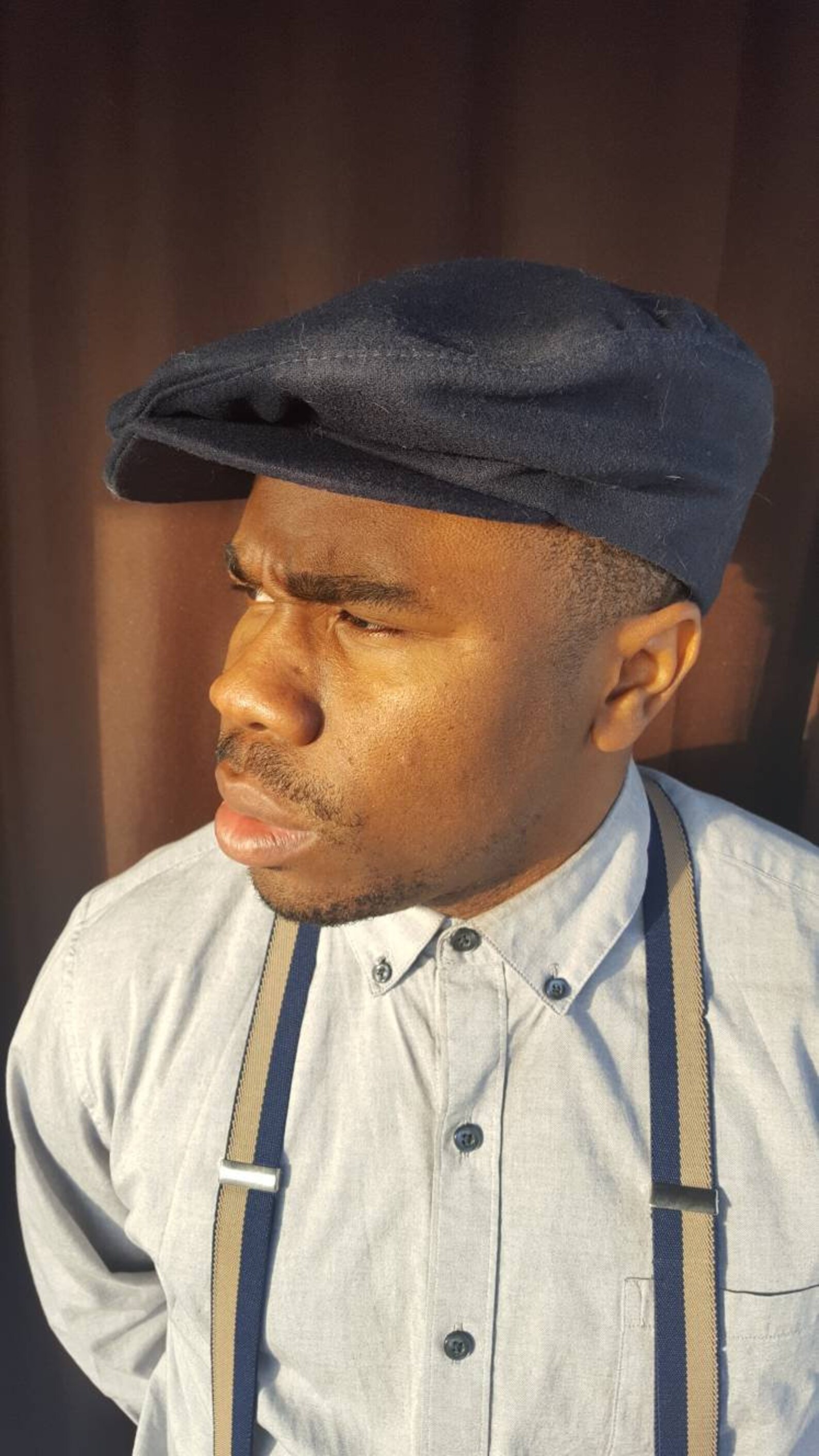 Newsboys Style Cap, 1920s Style Newsboy Cap, Ivy Cap, Navy Newsboy Hat ...