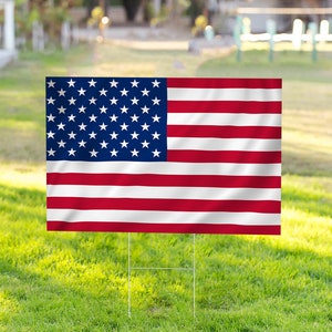 American Flag Yard Sign - 24x18 Double Sided - Etsy