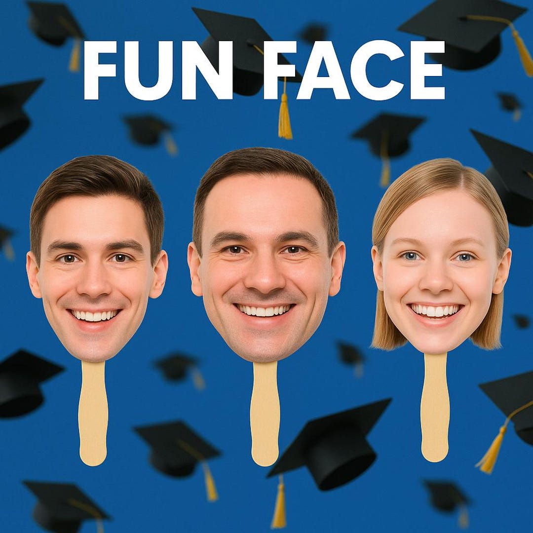 Custom Graduation Face Fans | Personalized Face Cutouts for Graduation ...