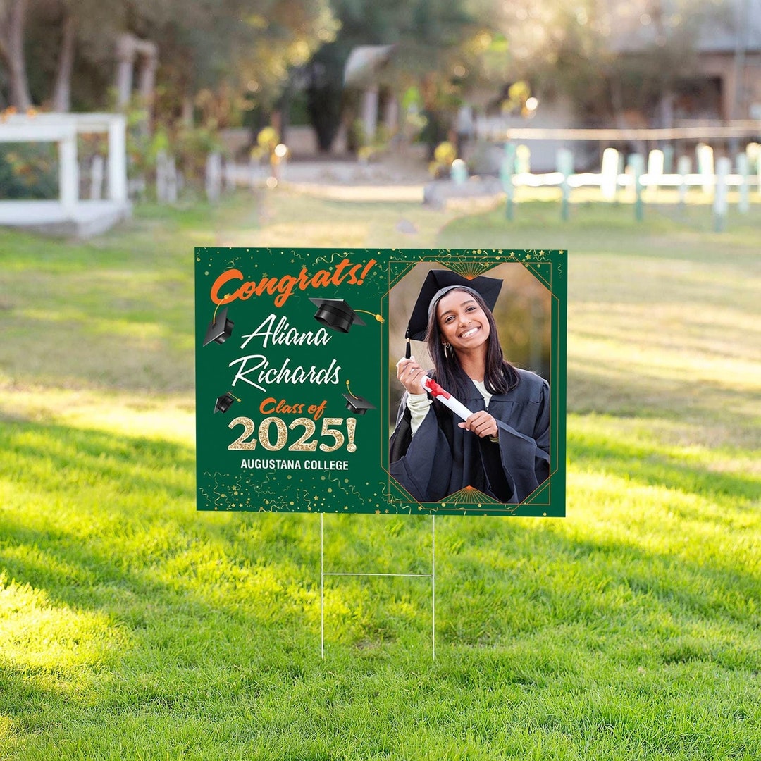 College Graduation Sign, Class of 2025, With H-stake - Graduate Yard ...
