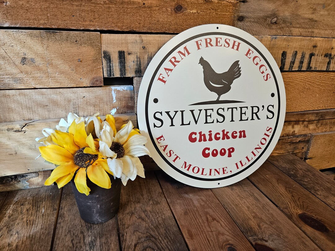 Chicken Coop Sign, Farm Fresh Eggs Sign, Custom Chicken Sign, Fresh Egg ...