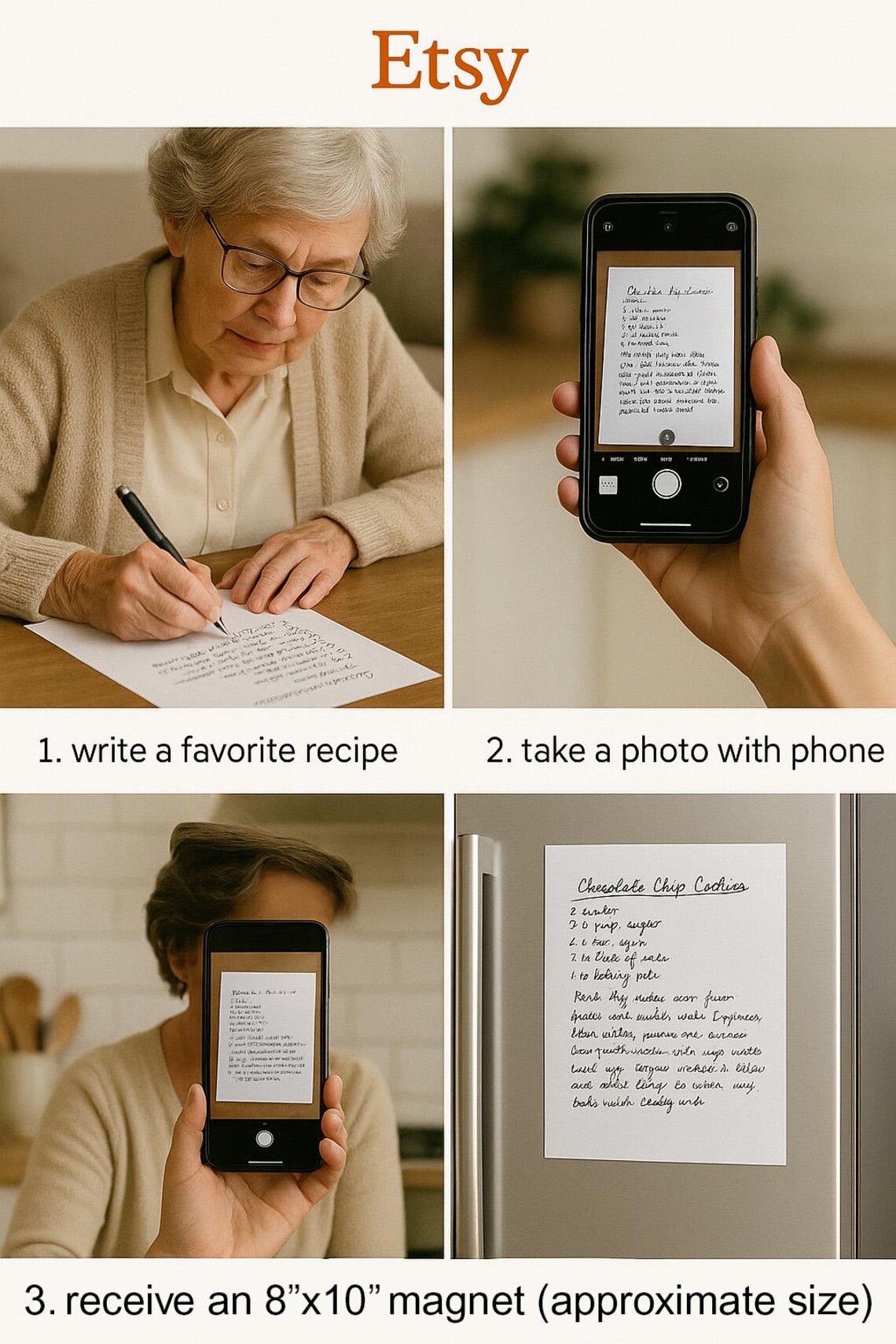 Custom Recipe Magnet – Preserve Handwritten Family Recipes on a Durable ...