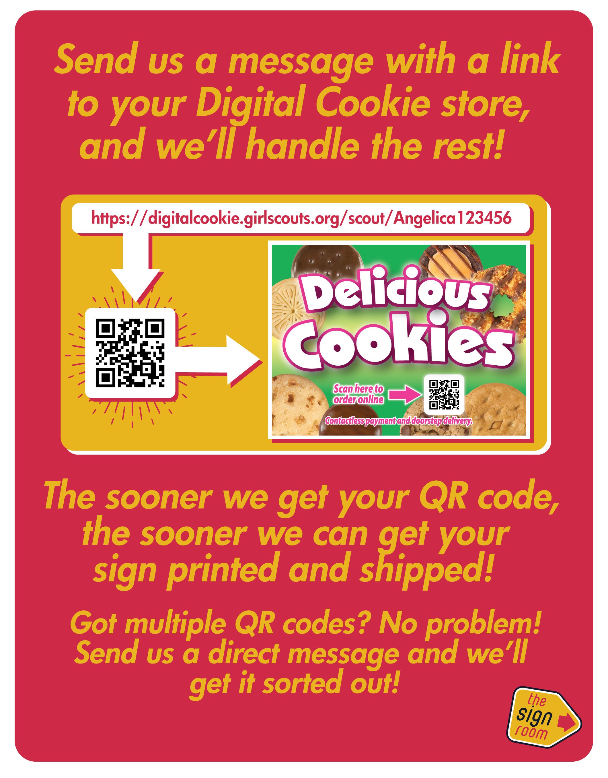 Scout Cookies With QR Code YARD SIGN 24in X 18in Double Sided - Etsy