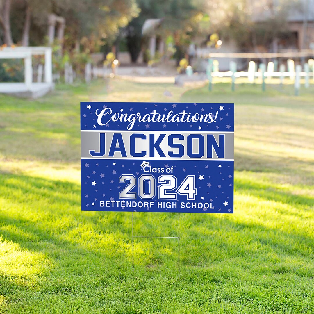 Graduation Senior 18x24 Double Sided Sign 2024 With H-stake Graduate ...