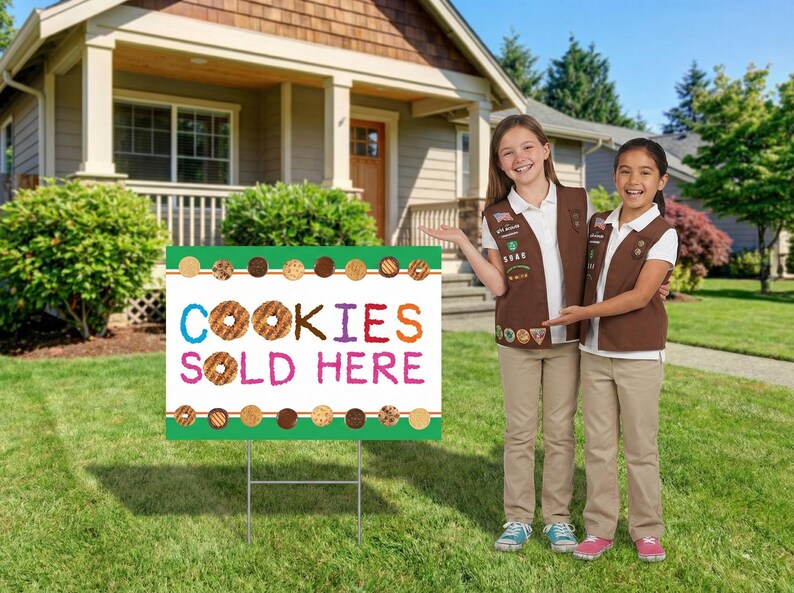 Scout Cookies YARD SIGN 24in X 18in Double Sided - Etsy
