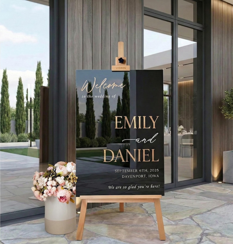 Personalized Acrylic Wedding Welcome Sign With 3D Raised Names – Custom ...