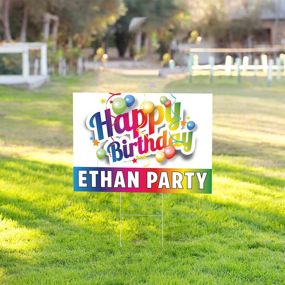 Happy Birthday Yard Signs, Directional Arrows Outdoor, Happy Birthday ...