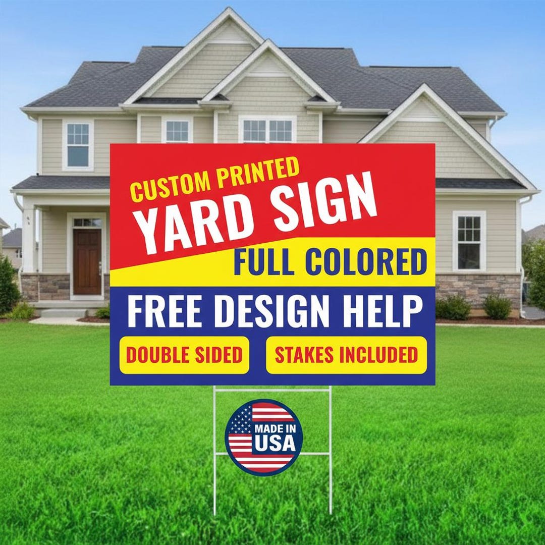 Custom Corrugated Plastic Yard Sign With Metal Stake - Personalized ...