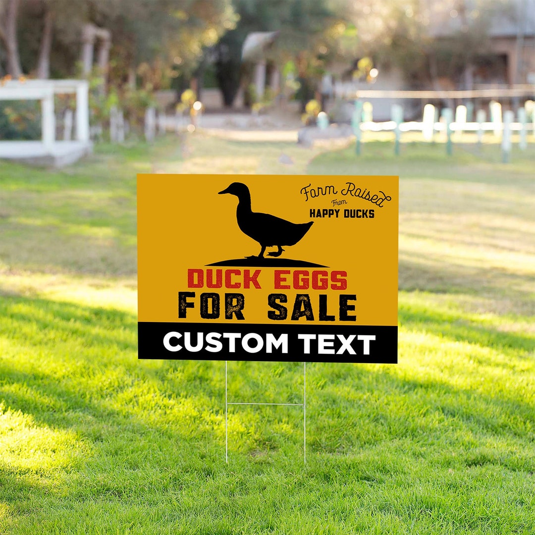 Custom Farm Fresh Duck Eggs for Sale , 24x18 Yard Sign, Printed 2-sided ...