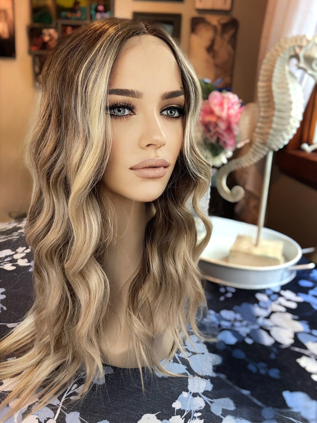 Sheenah Money Piece Texturized Blonde Wig Highlighted Lowlights Lace ...