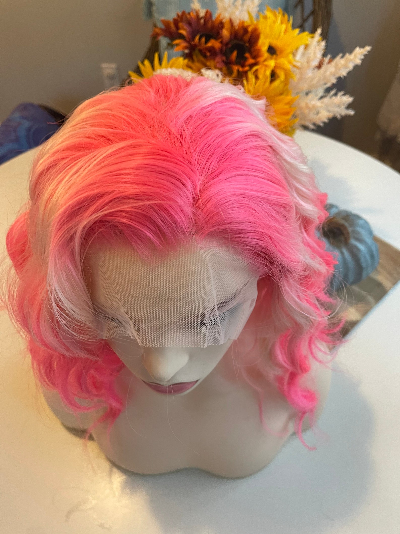Sheba Wig Neon and Pastel Pink Wig Frontal Colorful Wig Hand - Etsy