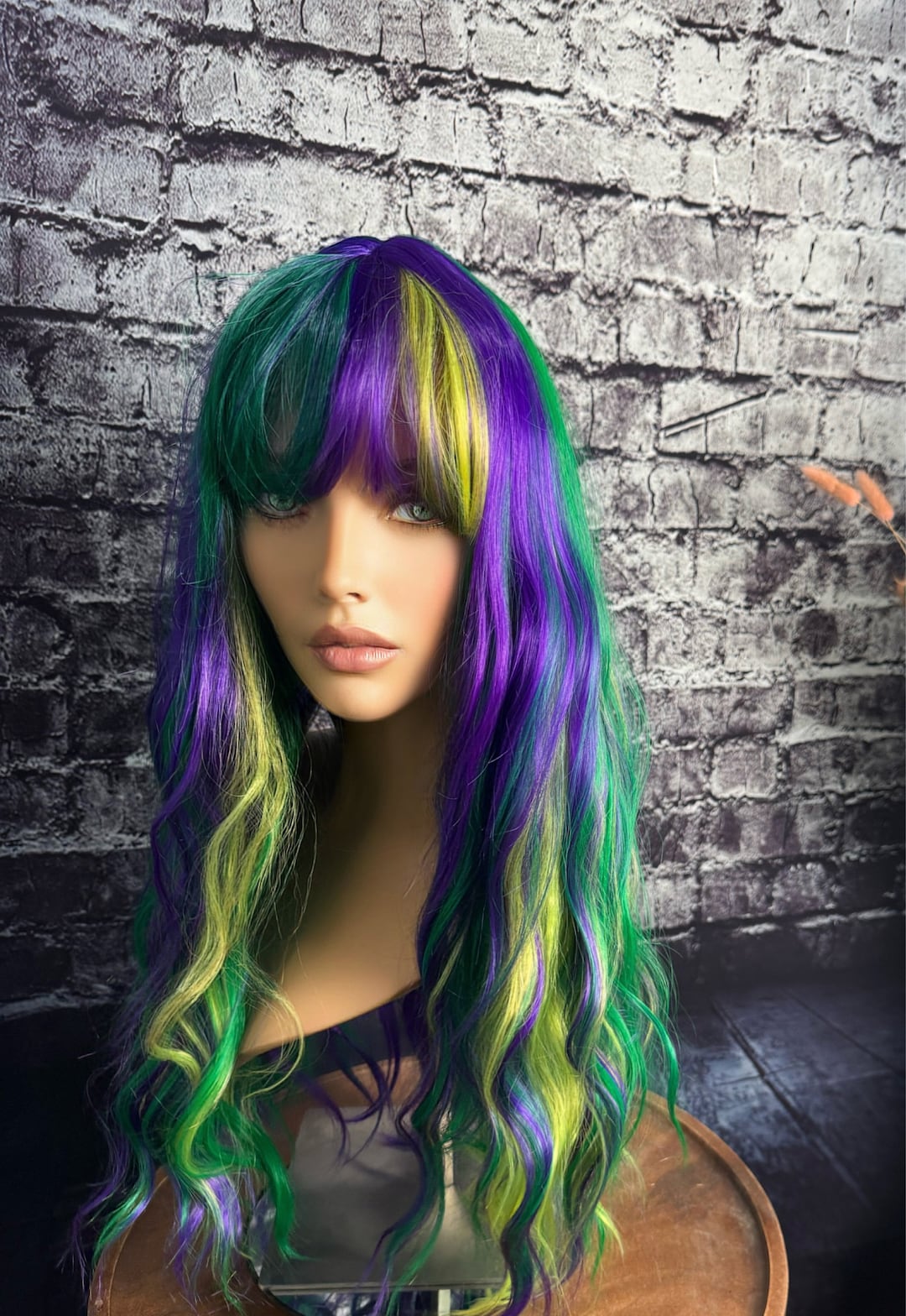 Mardi Gras Wig Carnival Crewe Green Purple Gold Wig Fat Tuesday Wig ...
