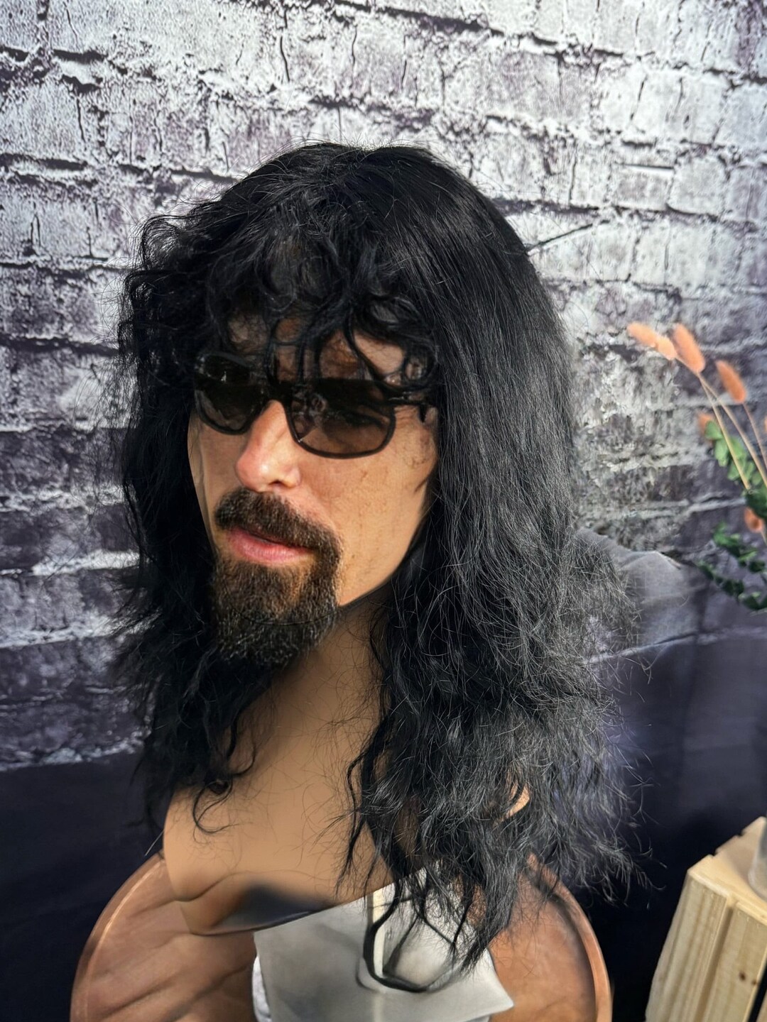 Joey Ramones Rock Wig Metalhead KISS Mötley Crüe Costume Stage Wig Long ...