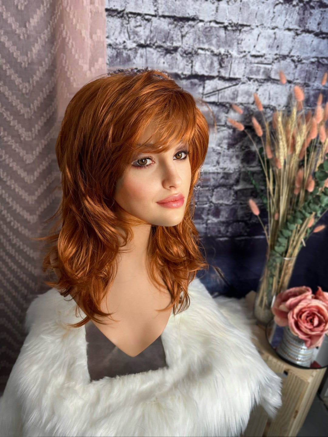 Makayla Copper Full and Fierce Shag Classic Retro Chic Versatile Wig ...
