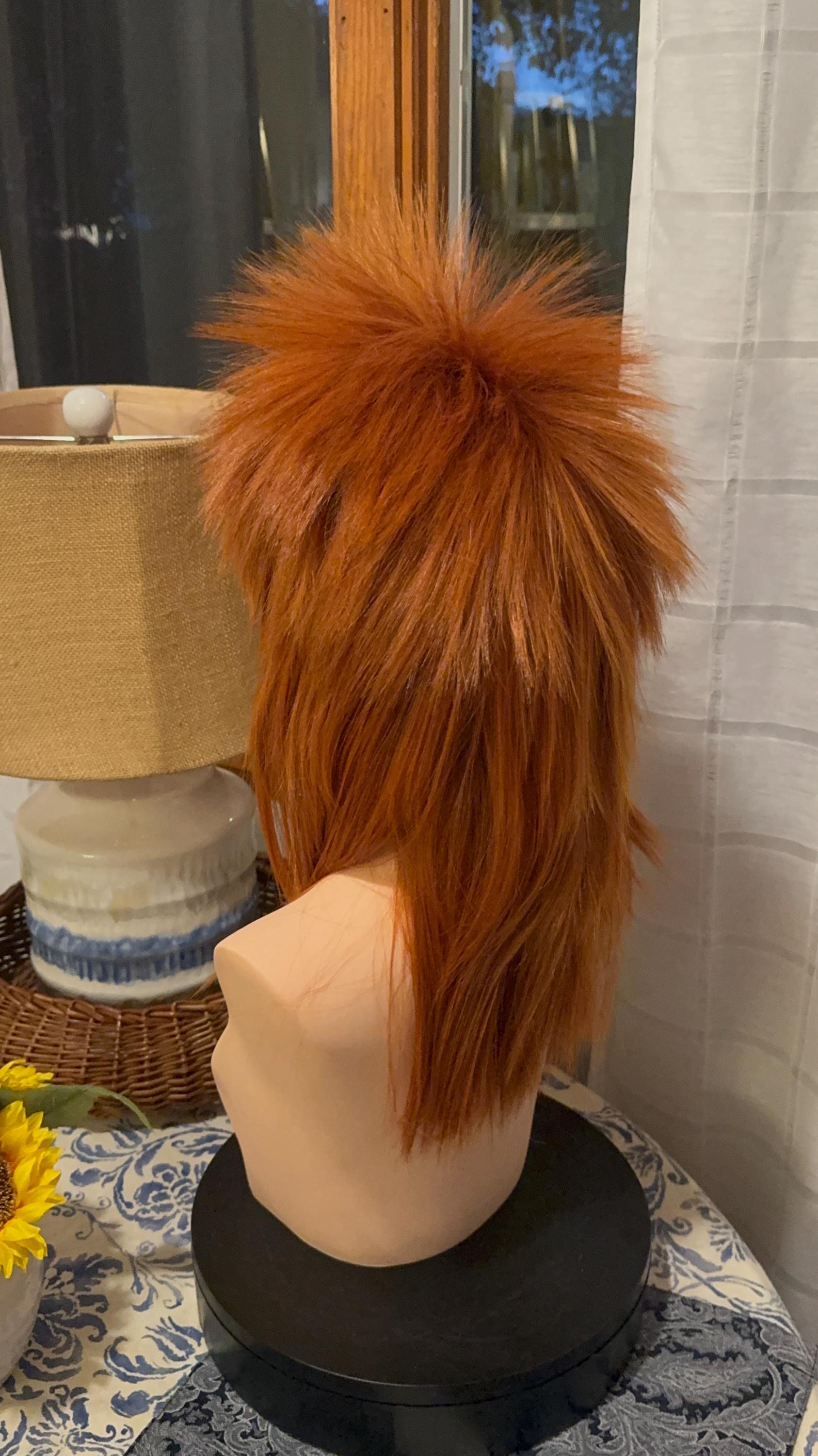 Space Oddity Wig David Bowie Rocker Metal Spiked Shag Wig Long Cap ...