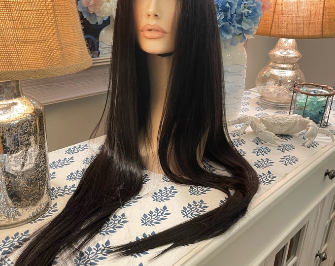 Ultra Natasha Extra Long Wig Straight Wig Medium Light Density Frontal ...