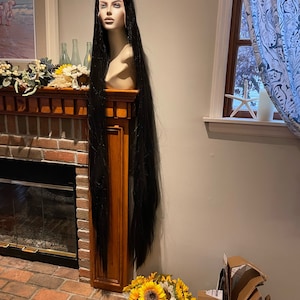 Jules Ultra Long 5 Feet Wig Sleek Wig Long Wig Jet Black Wig Lace ...