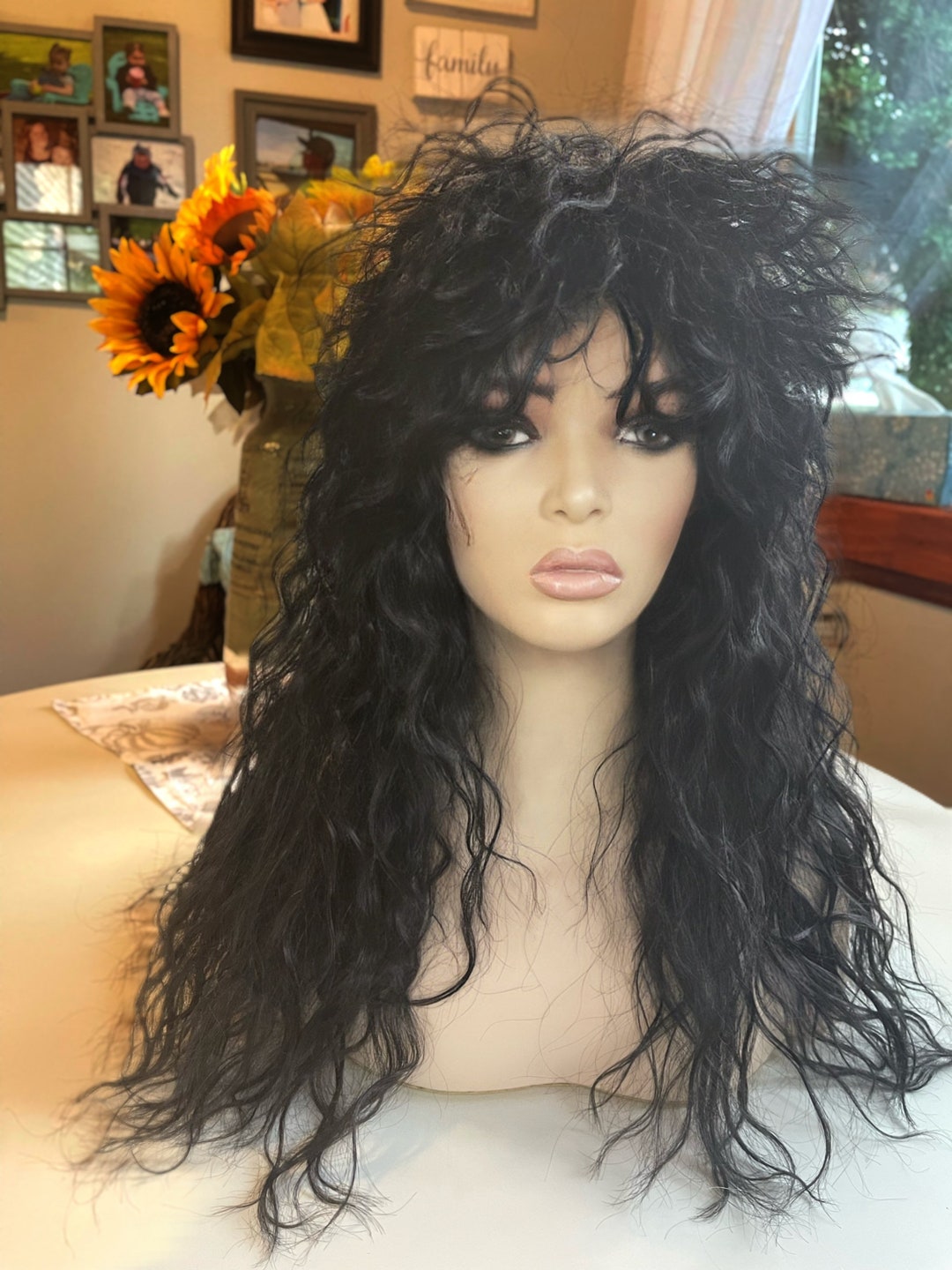 Hot Rocker Wig Metalhead KISS Mötley Crüe Costume Stage Wig Long Large ...