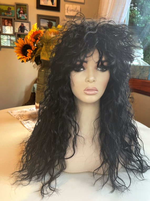 Mullet Rocker Wig Metalhead Mötley Crüe Costume Stage Wig Long - Etsy