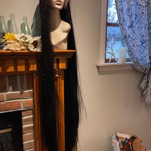 Jules Ultra Long 5 Feet Wig Sleek Wig Long Wig Jet Black Wig Lace ...